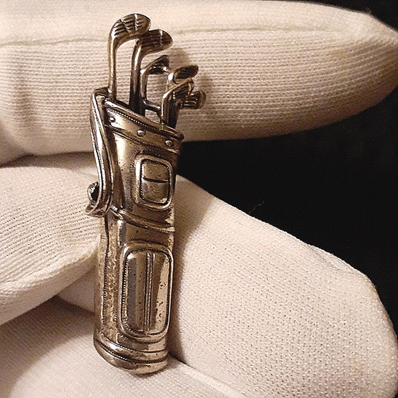 Jewelry | Vintage Beau Sterling Golf Bag Brooch Or Charm Rare | Poshmark